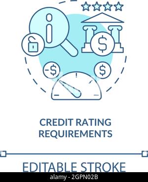 Credit rating icon logo sign vector outline in black and white color ...