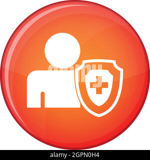 Person and medical cross protection shield icon Stock Vector Image ...