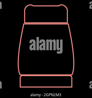 Neon pepper it is the red color vector illustration flat style light ...