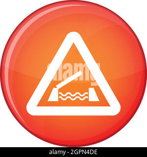Lifting bridge warning sign icon, flat style Stock Vector Image & Art ...