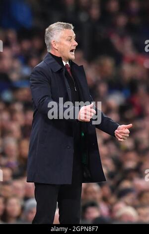 Manchester United manager Ole Gunnar Solskjaer on the touchline during ...