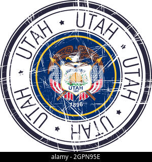 Utah map with stamp vintage vector background Stock Vector Image & Art ...