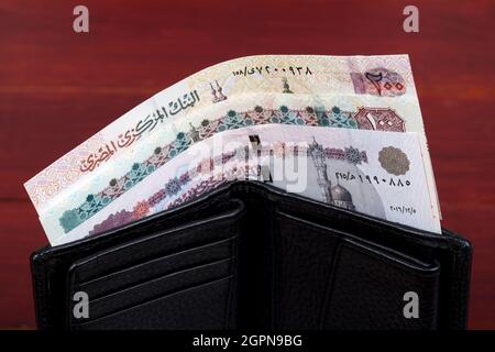 Egyptian money - Pounds in the black wallet Stock Photo - Alamy