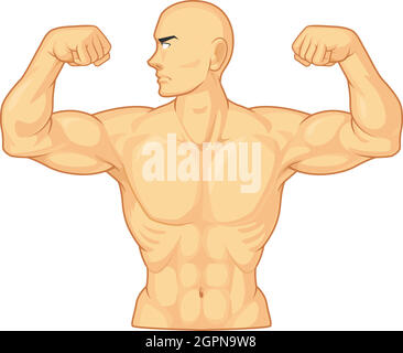 Flexing bicep muscle vector illustration in linear style. Strong arm ...