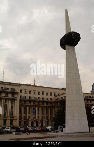 The Memorial of Rebirth monument in Revolution Square in Bucharest ...