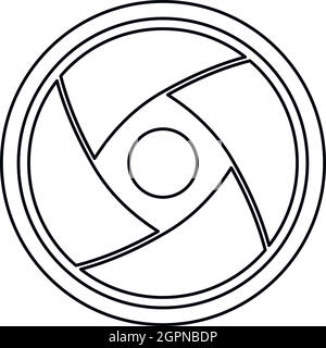 Camera lens icon. Outline camera lens vector icon for web design ...