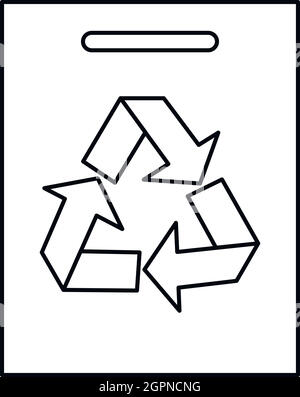 Eco plastic badge icon. Outline eco plastic badge vector icon color ...