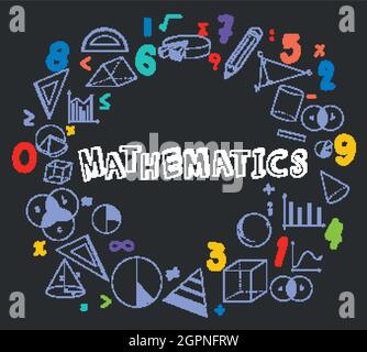 Doodle math objects border illustration Stock Vector Image & Art - Alamy