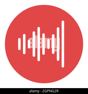 Equalizer, frequency vector white glyph icon. Audio signal. Music sign ...