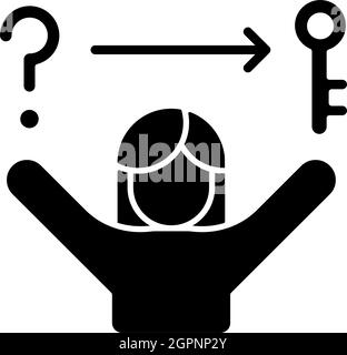 Problem solving skills icon Black line art vector in black and white outline set collection sign ...