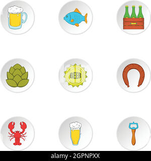 Ale icons set, cartoon style Stock Vector Image & Art - Alamy