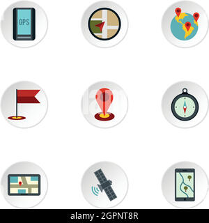 Territory icons set, flat style Stock Vector Image & Art - Alamy