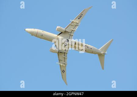 Boeing P8 Poseidon aircraft, Farnborough International Airshow 2014 ...