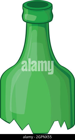 Broken glass bottle icon. Cartoon of broken glass bottle vector icon ...