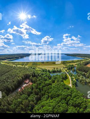 Impressive view to the region around the Brombachsee dam Stock Photo ...