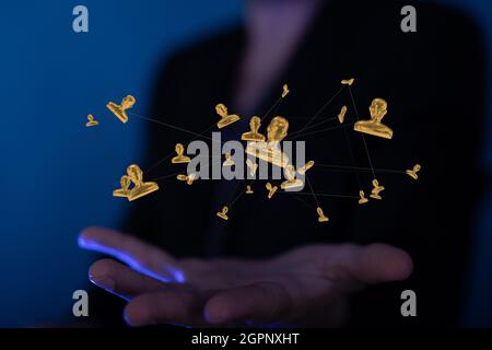 3D rendering of human icons - unity group and teamwork concept Stock ...