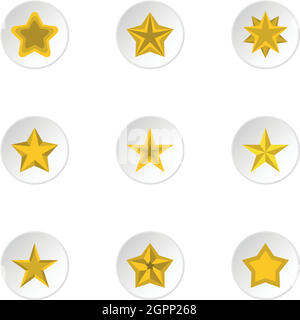 Star rate icons set. Flat and realistic style Stock Vector Image & Art ...