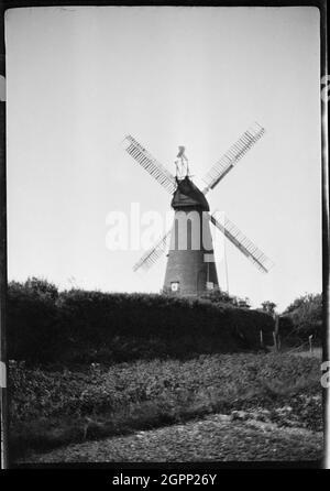 A tower windmill and World War II searchlight emplacements on Halnaker ...