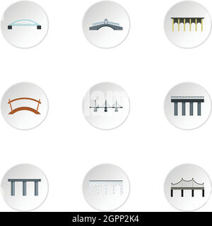 Bridge transition icons set, flat style Stock Vector Image & Art - Alamy