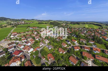 Bird's eye view to Wiggensbach in bavarian Allgaeu Stock Photo - Alamy