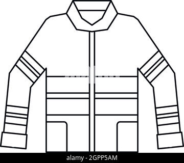 Fire Service Uniform Icon. Thin Line With Blue Fill Design. Vector ...