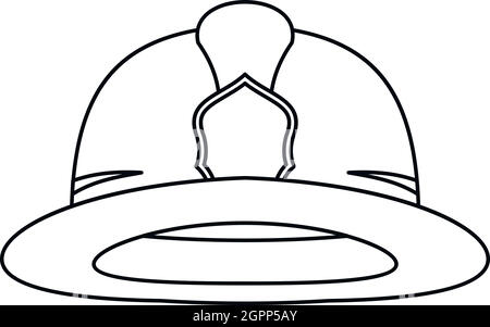 Firefighter Helmet icon outline style. Single silhouette fire equipment ...