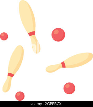 Juggler Juggling with Clubs, Vector Cartoon Stick Figure Illustration ...
