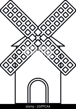 Mill icon, outline style Stock Vector Image & Art - Alamy
