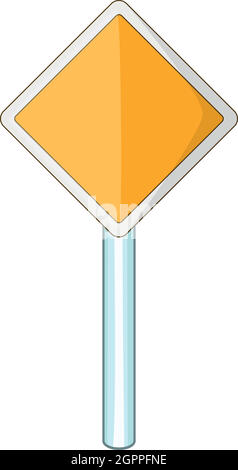 Priority road sign sign icon, cartoon style Stock Vector Image & Art ...