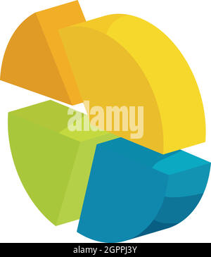 Four parts of circle. Pie chart with four same size sectors ...