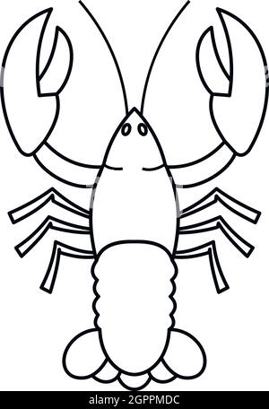 lobster line icon, outline symbol, vector illustration, concept sign ...