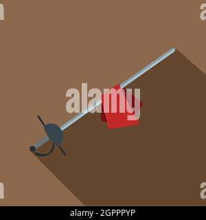 Saber icon, flat style Stock Vector Image & Art - Alamy