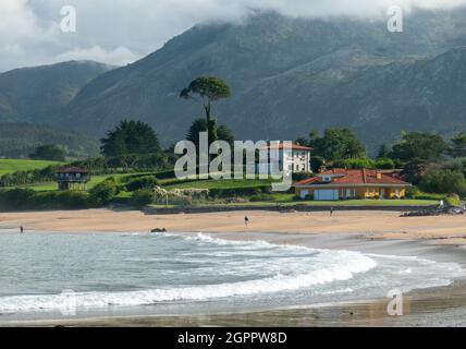 Asturias in Spain: The beach at La Isla Stock Photo - Alamy