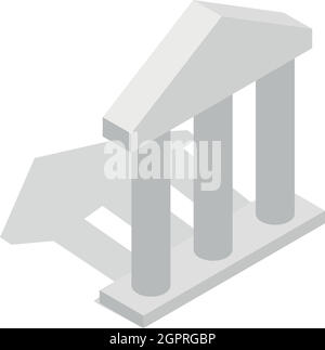 Facade with three pillars icon, isometric 3d style Stock Vector Image ...