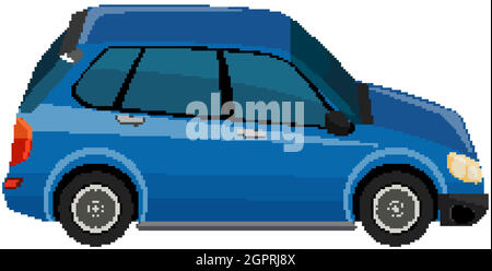 One blue car on white background illustration Stock Vector Image & Art ...
