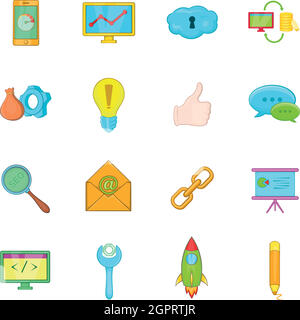 Seo icons set, cartoon style Stock Vector Image & Art - Alamy