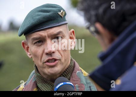 New commanding officer Frederic Linotte and Colonel Tom Bilo pictured ...