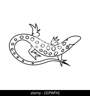 Lizard outline vector icon. Thin line black lizard icon, flat vector ...