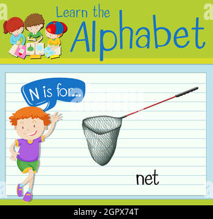 Flashcard letter N is for net Stock Vector Image & Art - Alamy