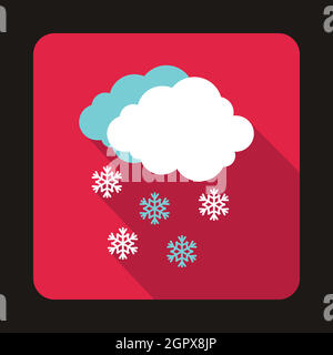 Cloud and snowflakes icon, flat style Stock Vector Image & Art - Alamy