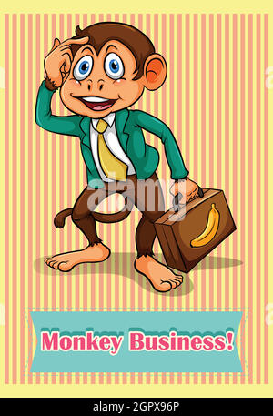 English idiom monkey business illustration Stock Vector Image & Art - Alamy