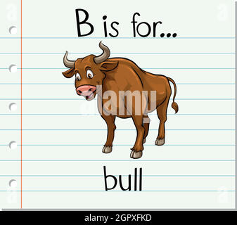 Flashcard letter B is for bull Stock Vector Image & Art - Alamy