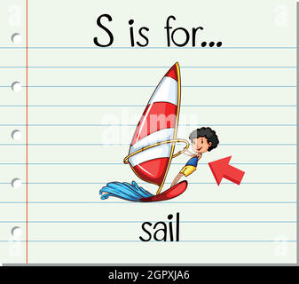 Flashcard letter S is for sailboat Stock Vector Image & Art - Alamy