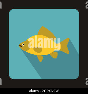 Yellow fish icon in flat style Stock Vector Image & Art - Alamy