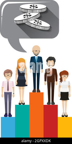 A graph with red and green bars showing a downward trend. The bars are ...