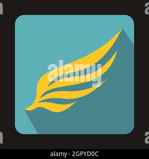 Yellow wing icon in flat style Stock Vector Image & Art - Alamy