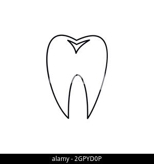 Dent Tooth Line Outline Style for Dental Icon Illustration Symbol ...
