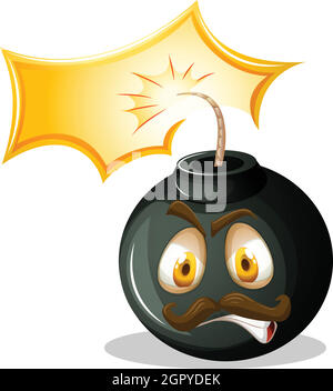 cartoon bomb with face Stock Vector Image & Art - Alamy