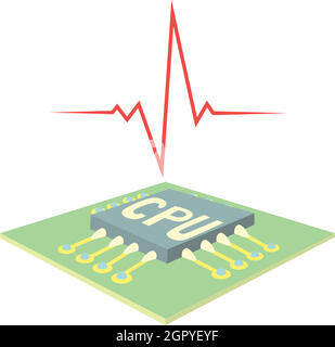 Cpu icon, cartoon style Stock Vector Image & Art - Alamy