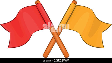Two crossed flags icon, cartoon style Stock Vector Image & Art - Alamy